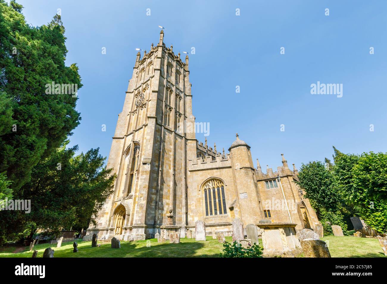 Exterior of Gothic architecture traditional parish wool church of St ...