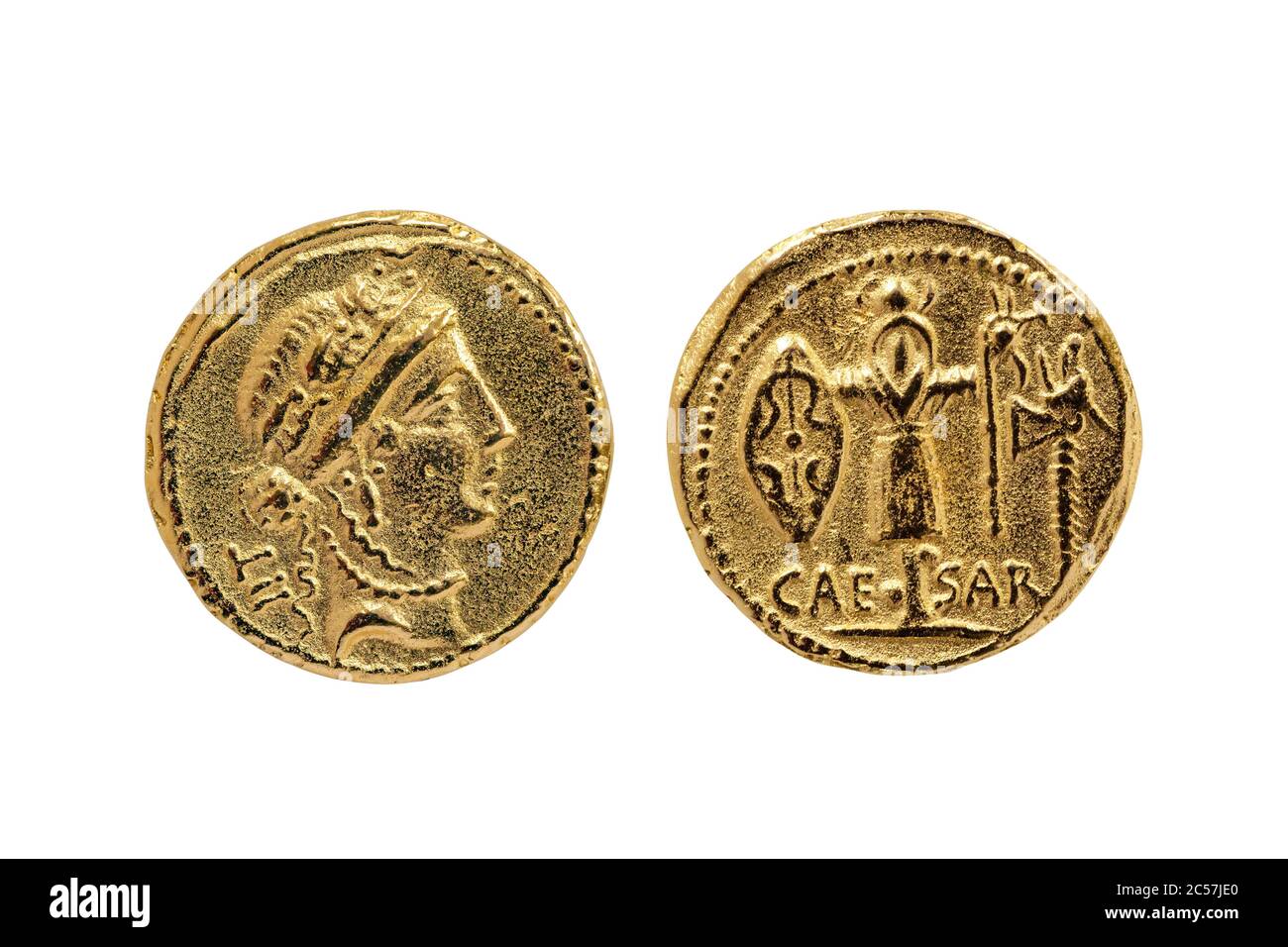 Roman Aureus Gold Coin replica of Julius Caesar with a probable ...