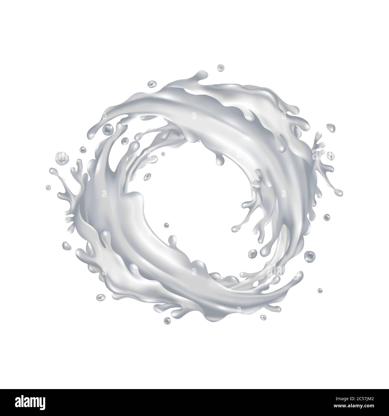 Milk splashes circle on a white background Stock Vector Image & Art - Alamy