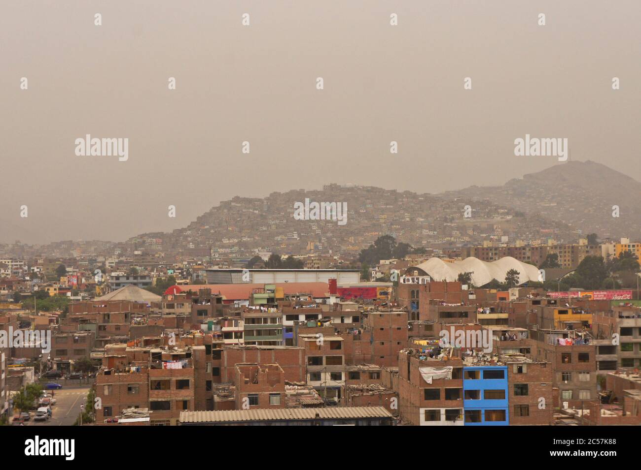Old city street view, Lima, Peru Stock Photo - Alamy