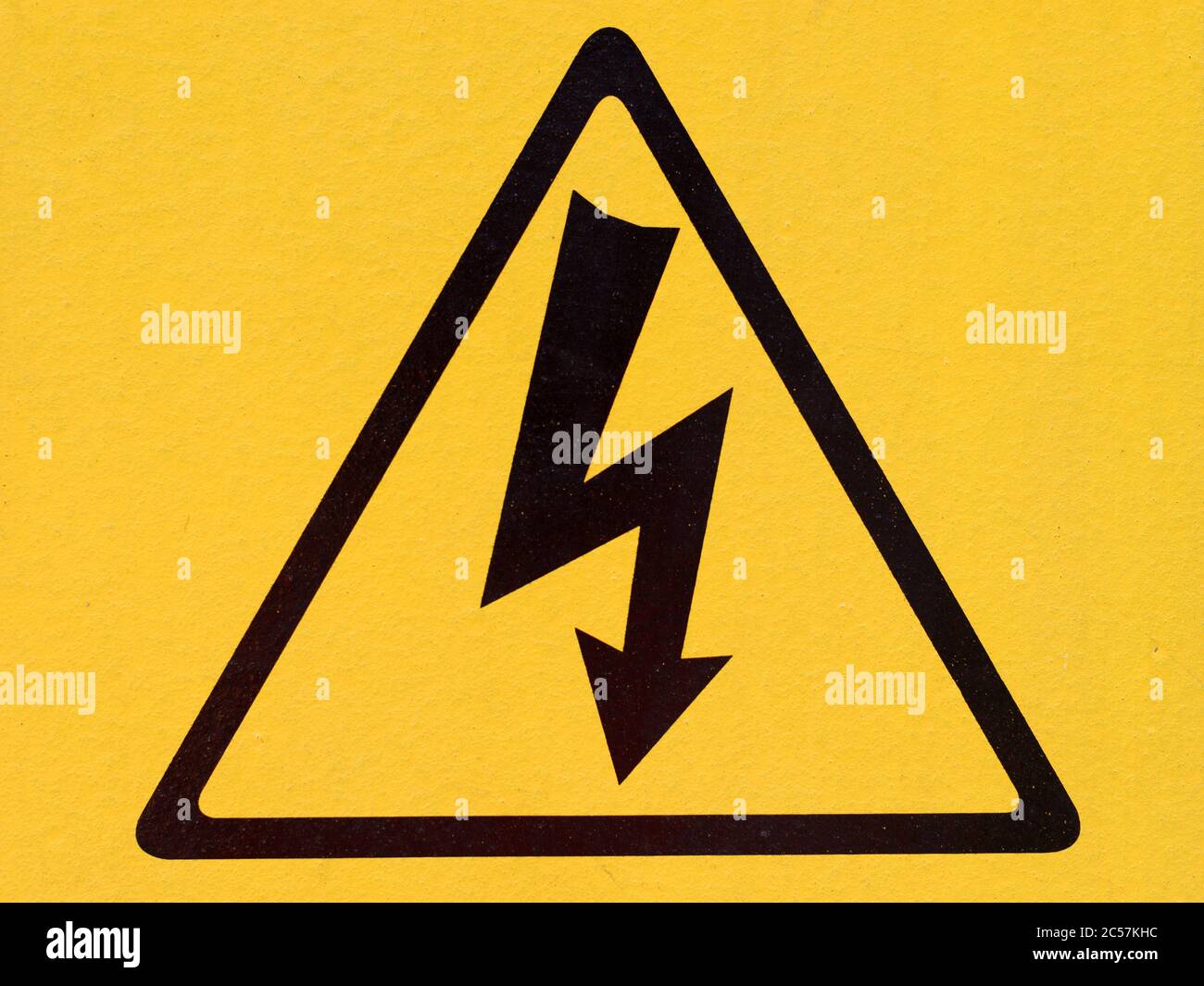 Portrait of high voltage warning sign for safety Stock Photo - Alamy