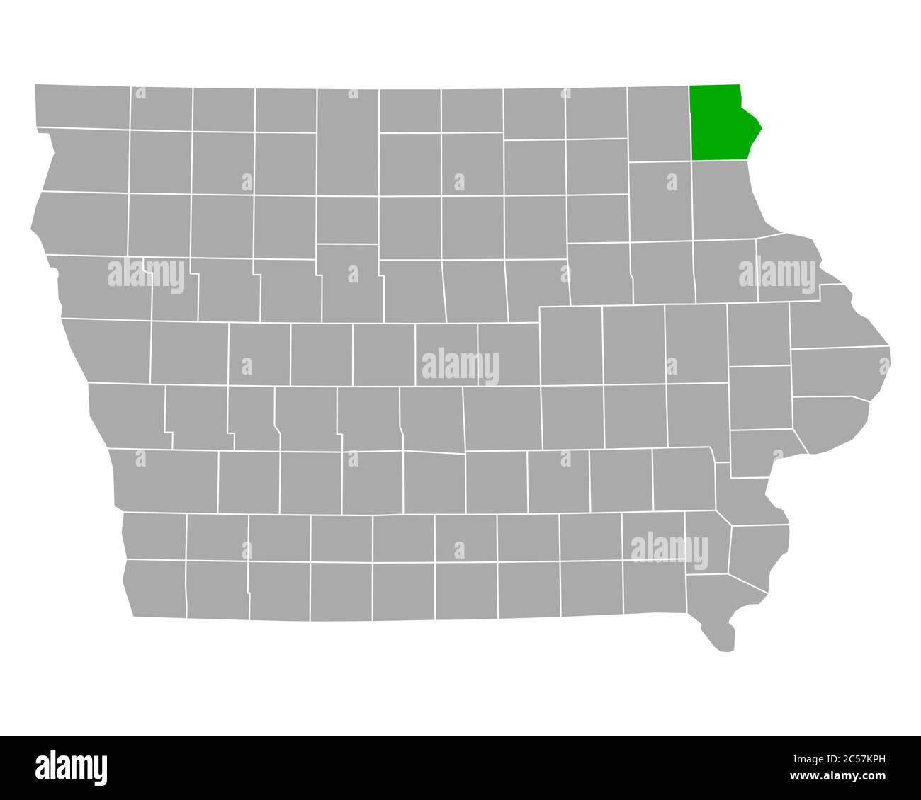 Allamakee county map hi-res stock photography and images - Alamy