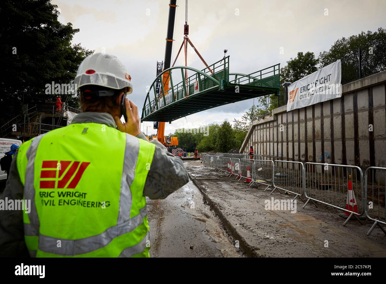 A57 Hyde Road in Gorton has a new footbridge added to the old railway ...