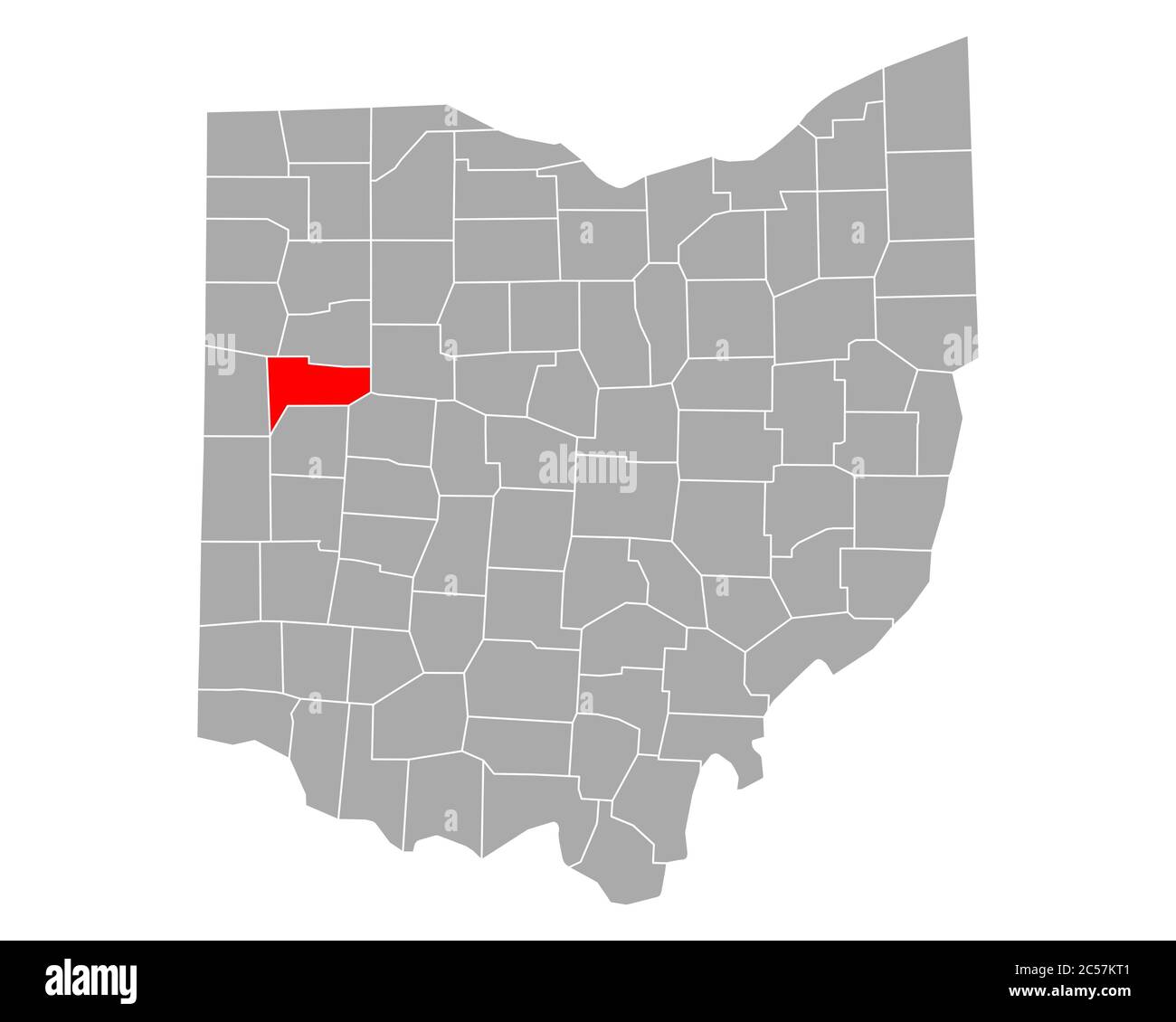 Map of Auglaize in Ohio Stock Photo - Alamy