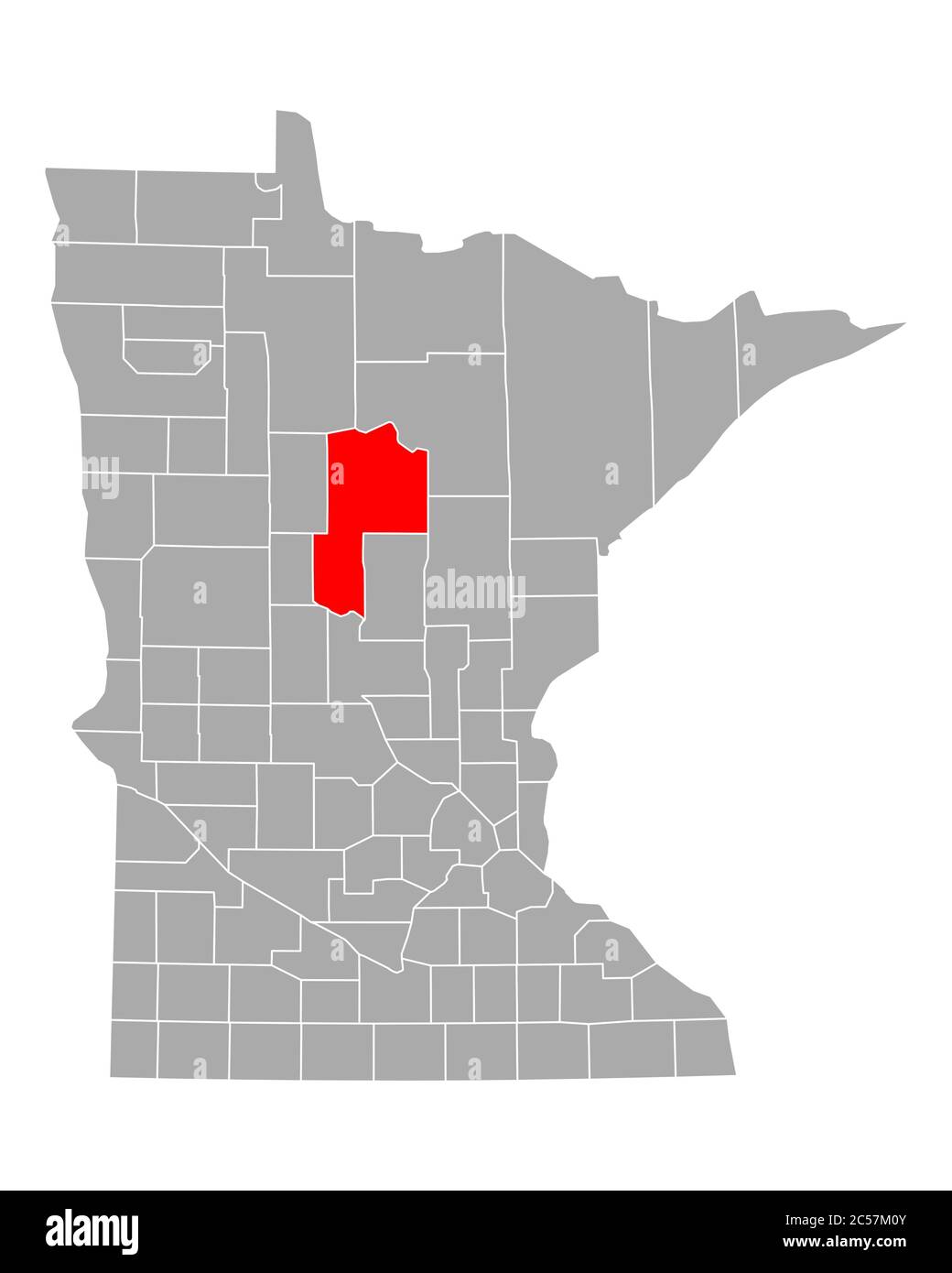 Map of Cass in Minnesota Stock Photo - Alamy