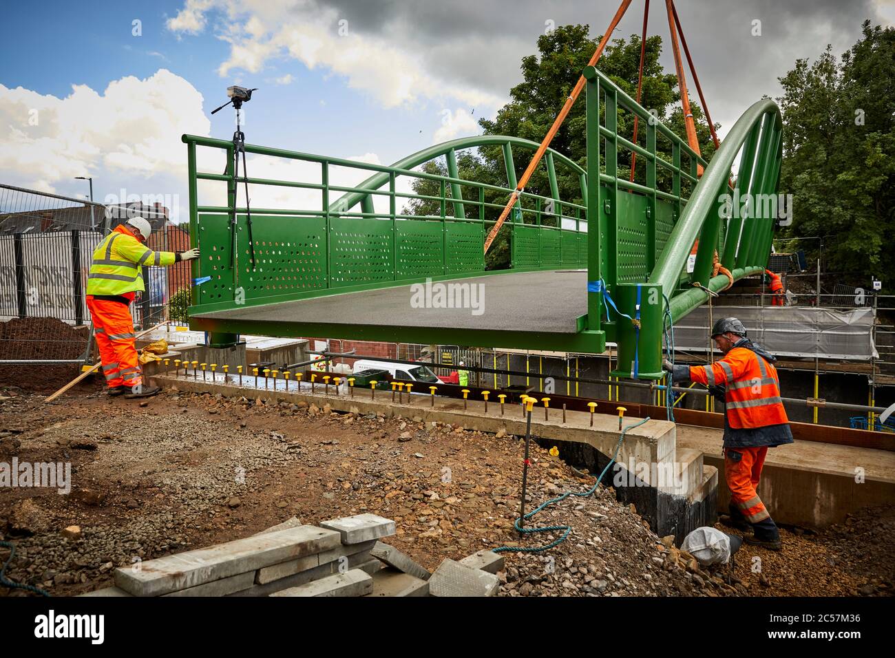 A57 Hyde Road in Gorton has a new footbridge added to the old railway ...