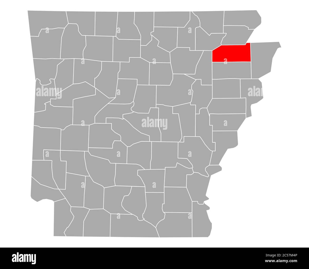 Map of Craighead in Arkansas Stock Photo - Alamy