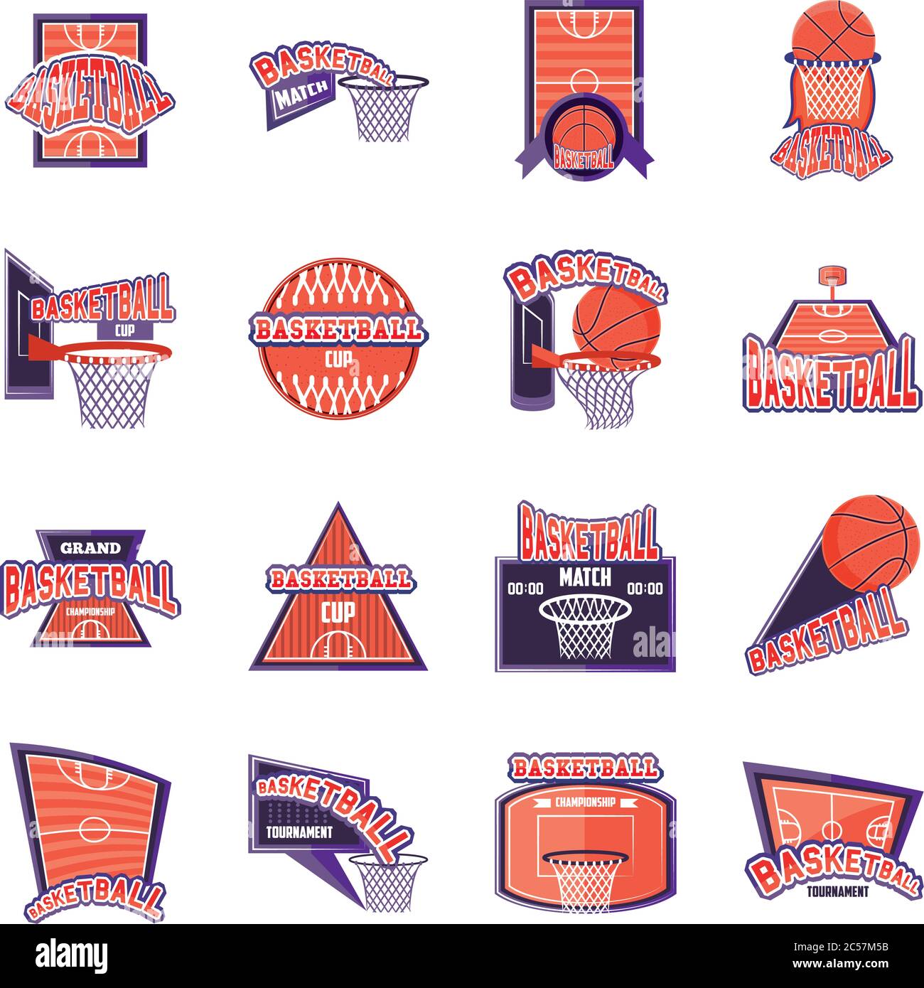 detailed style icon set design, Basketball sport hobby competition and ...