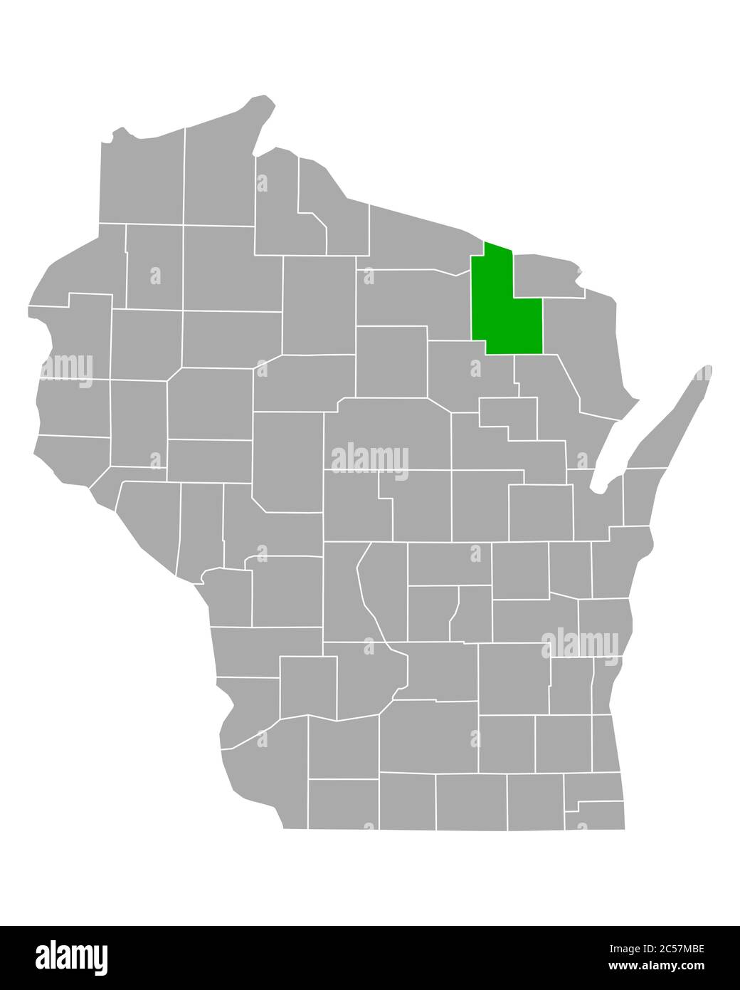 Map of Forest in Wisconsin Stock Photo - Alamy