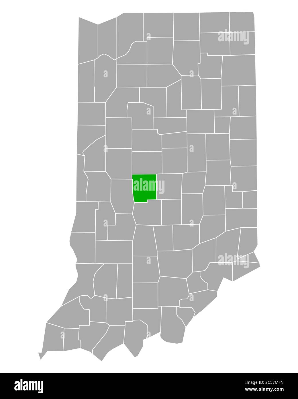 Map of Hendricks in Indiana Stock Photo - Alamy