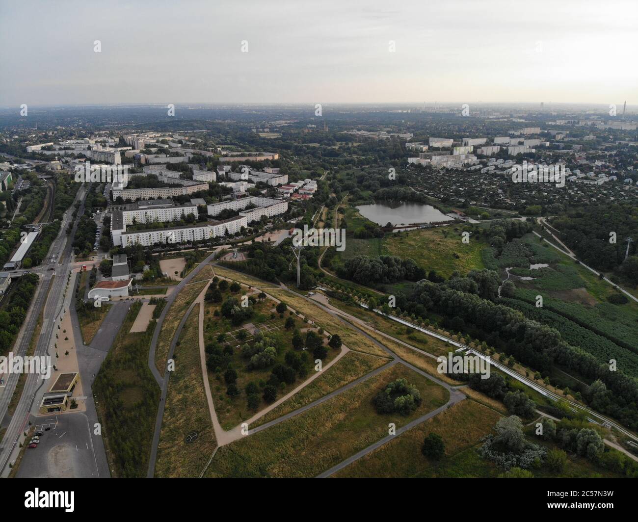 Aerial view of Marzahn, Berlin Stock Photo - Alamy