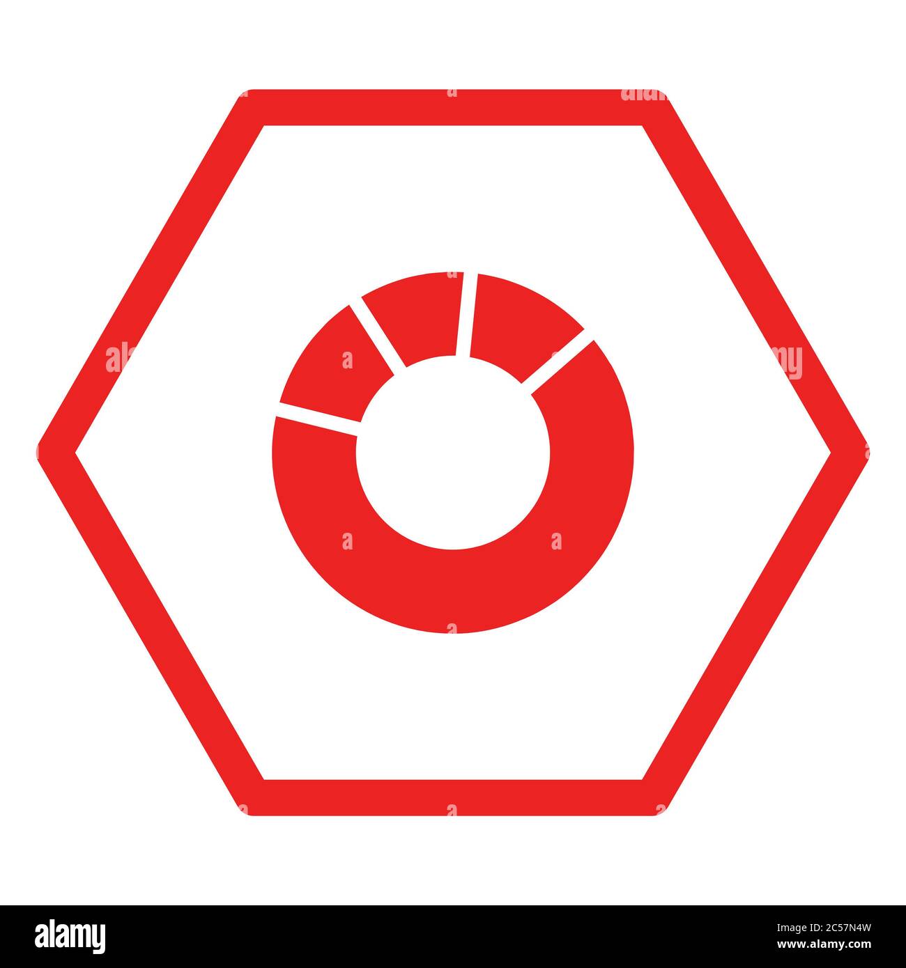 Pie chart and hexagon Stock Photo - Alamy