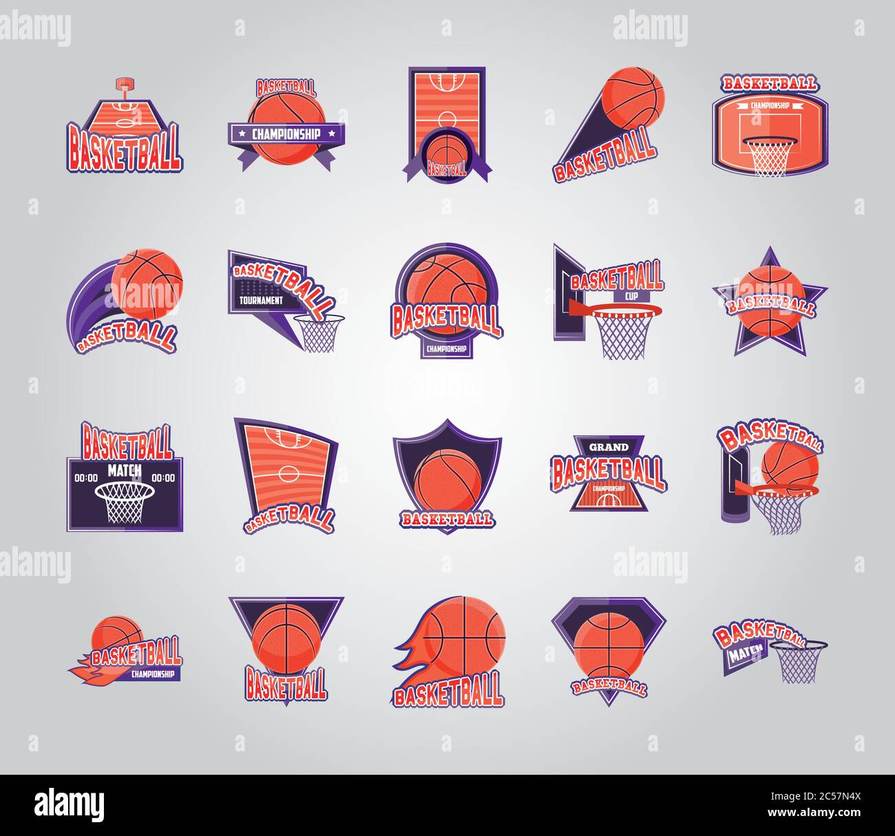detailed style icon set design, Basketball sport hobby competition and ...
