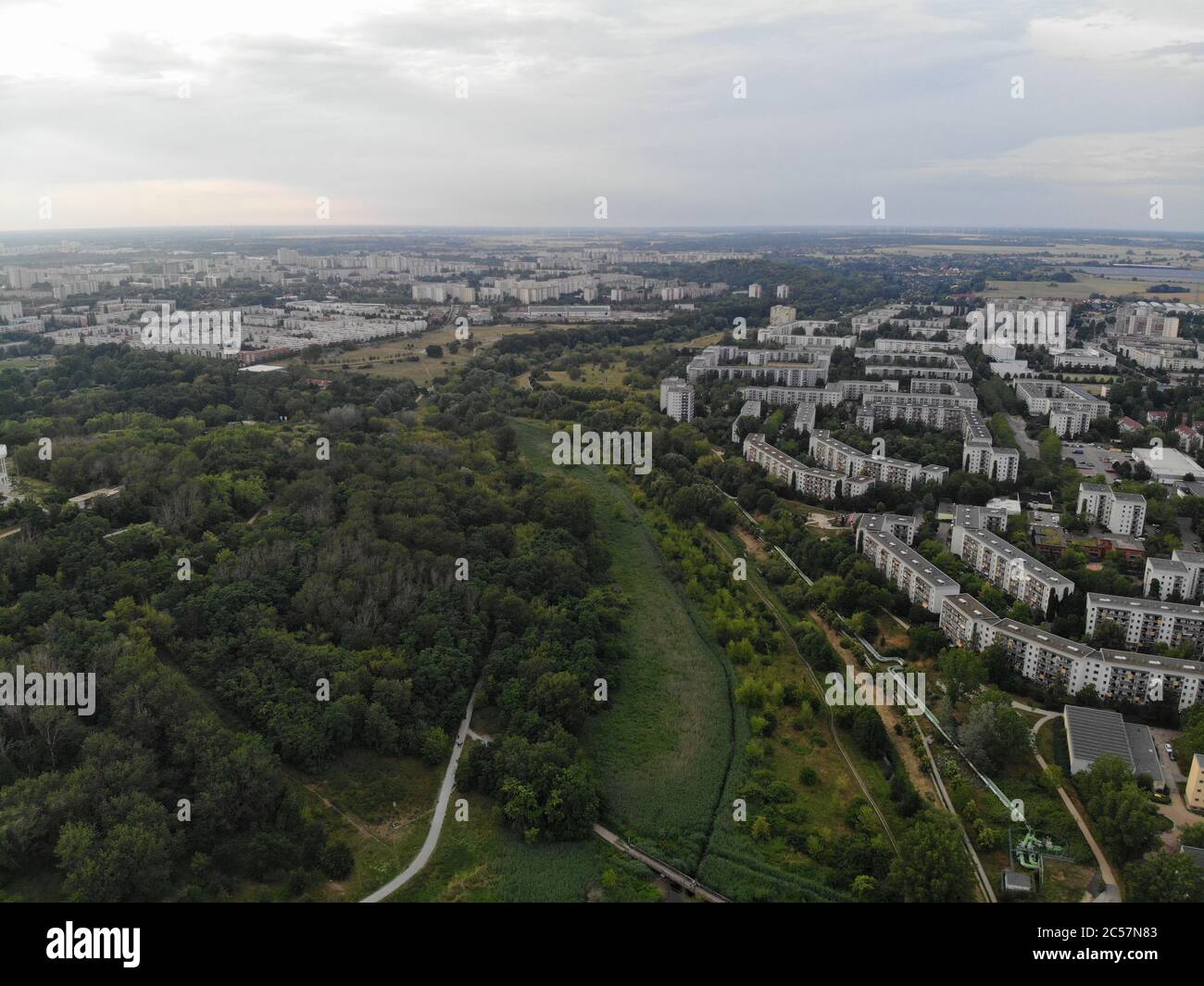 Aerial view of Marzahn, Berlin Stock Photo - Alamy