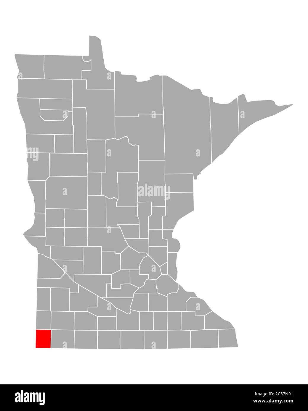 Map of Rock in Minnesota Stock Photo - Alamy