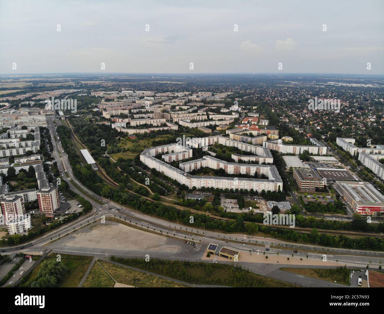 Aerial view of Marzahn, Berlin Stock Photo - Alamy