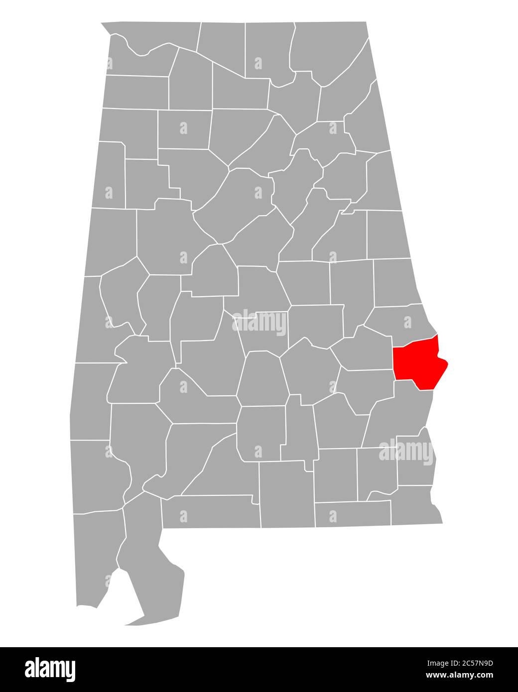 Map of Russell in Alabama Stock Photo - Alamy