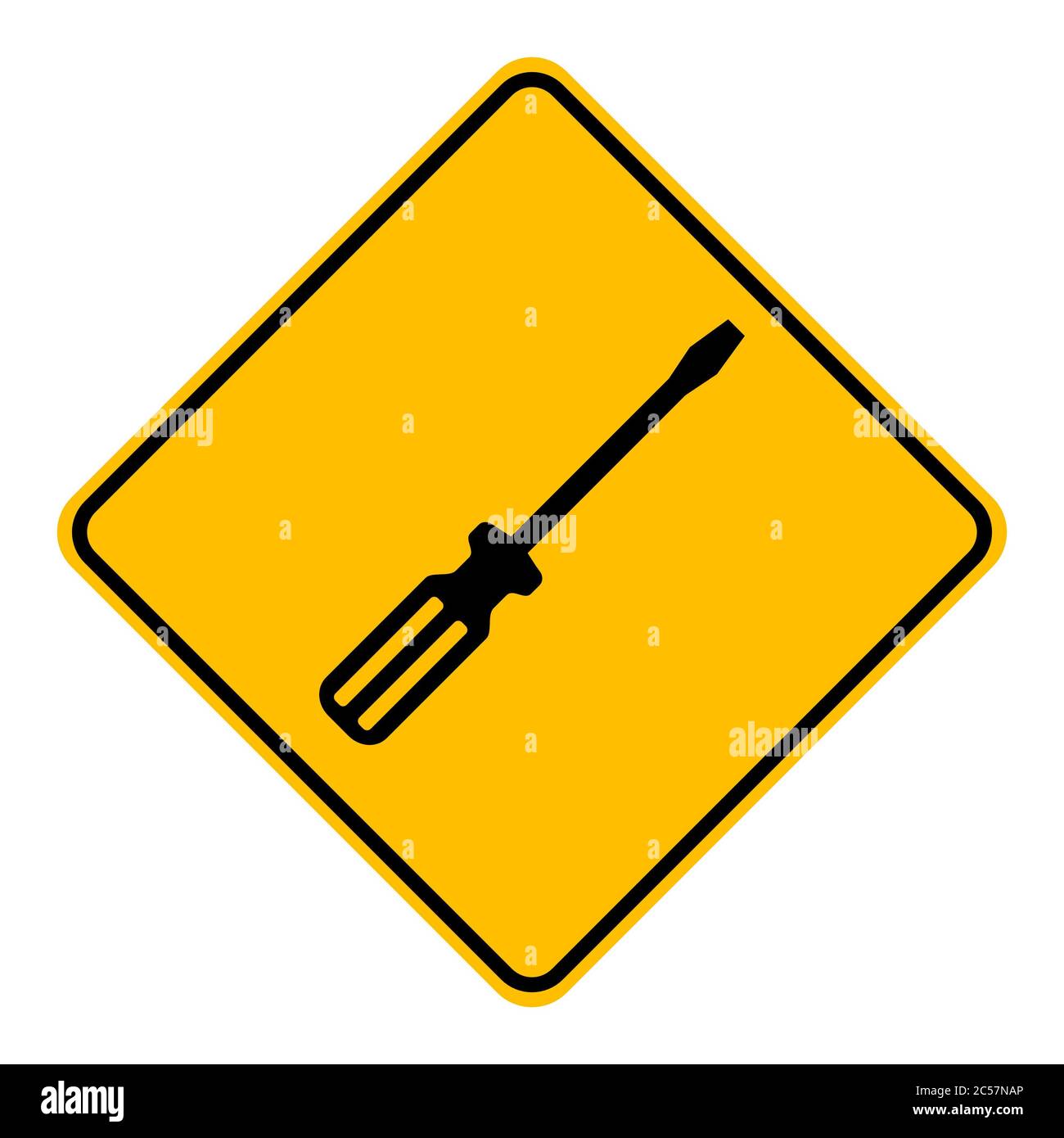 Screwdriver and road sign Stock Photo - Alamy