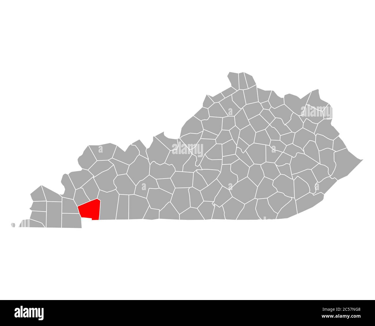 Map of Trigg in Kentucky Stock Photo - Alamy
