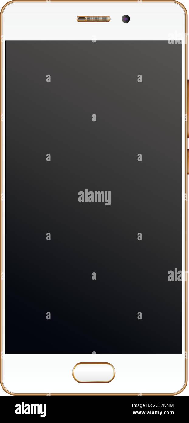 Modern realistic Smartphone mockup with golden edge frame. Cell phone ...