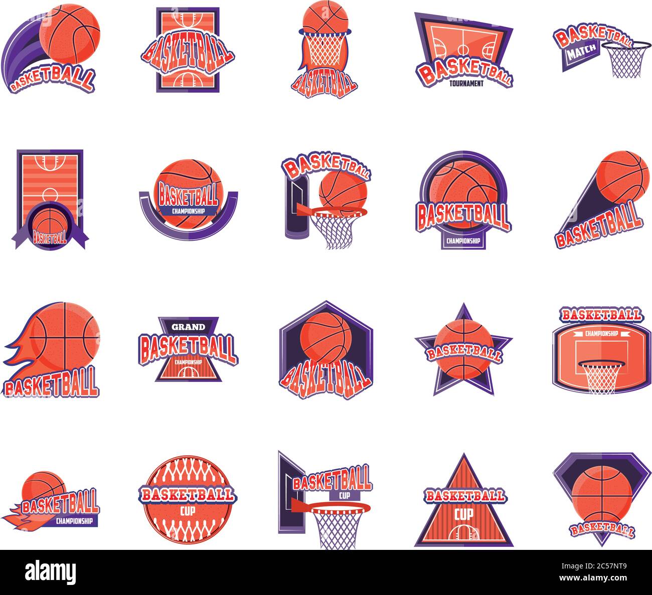 detailed style icon set design, Basketball sport hobby competition and ...