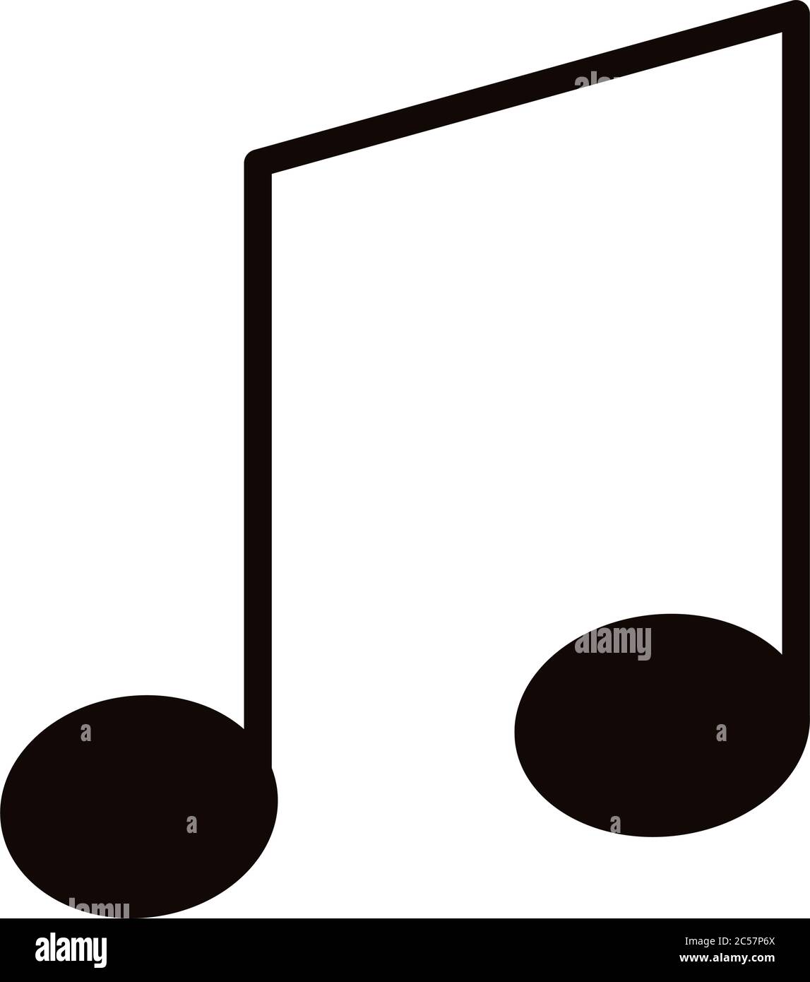 music note silhouette style icon vector illustration design Stock ...
