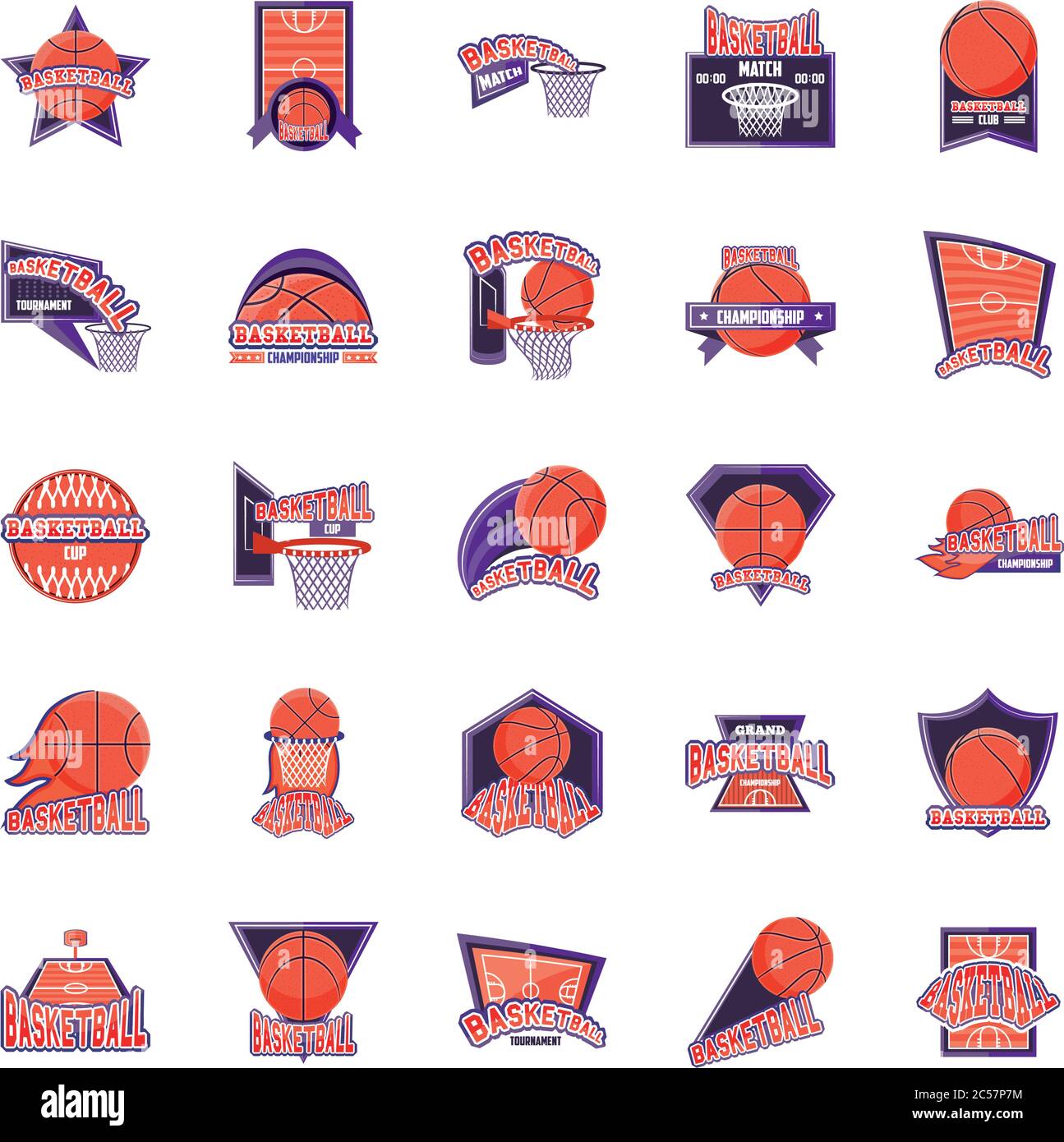 detailed style icon set design, Basketball sport hobby competition and ...