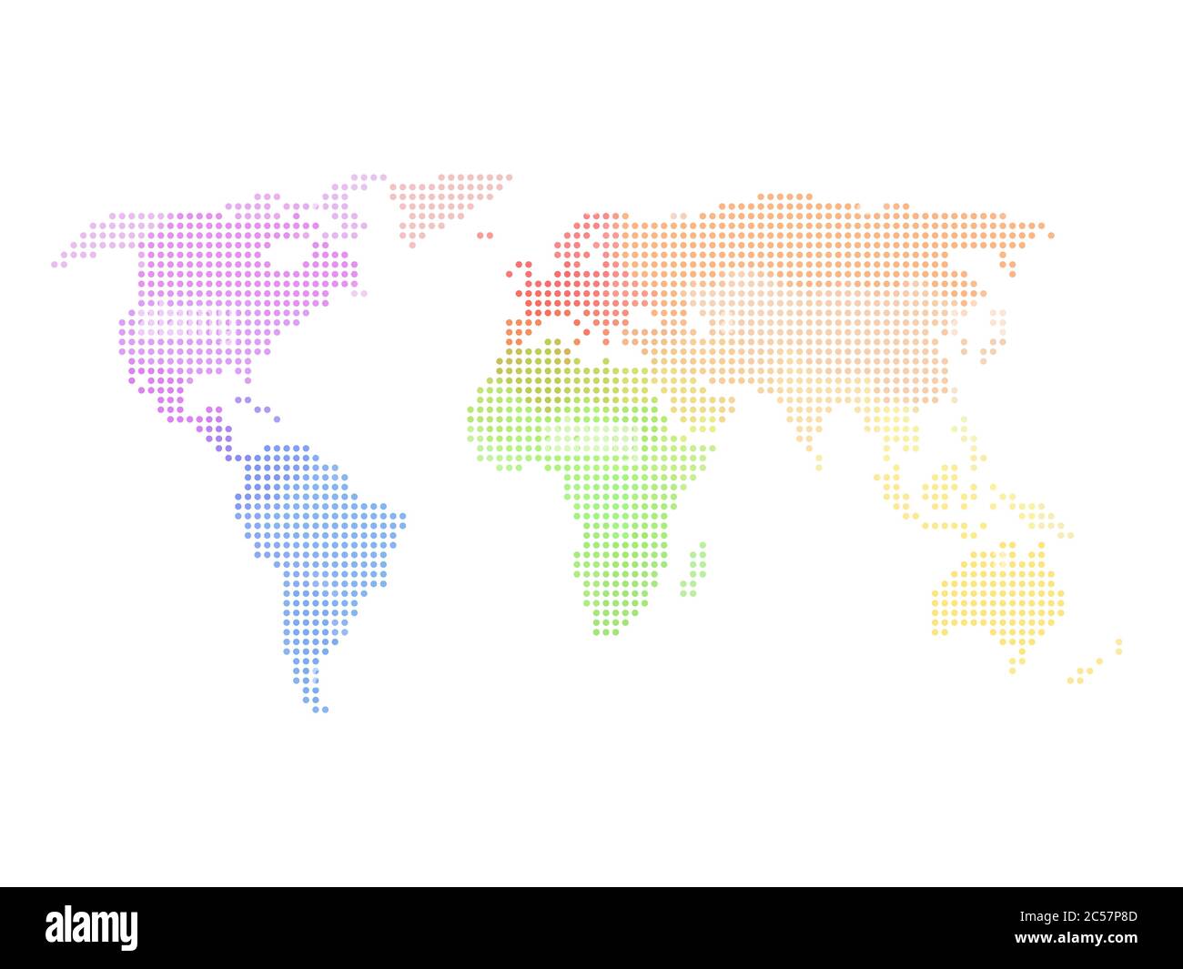 Dotted world map. Multicolored map on white background. Vector ...