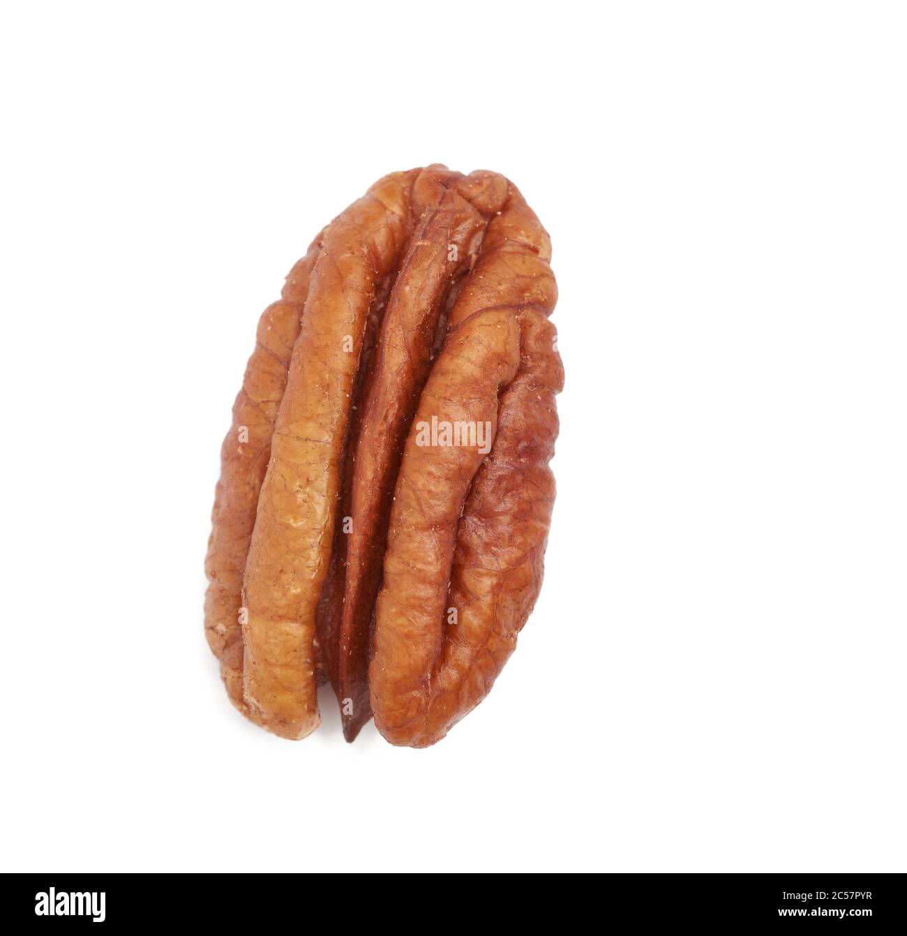 half peeled pecans isolated on a white background, top view Stock Photo ...