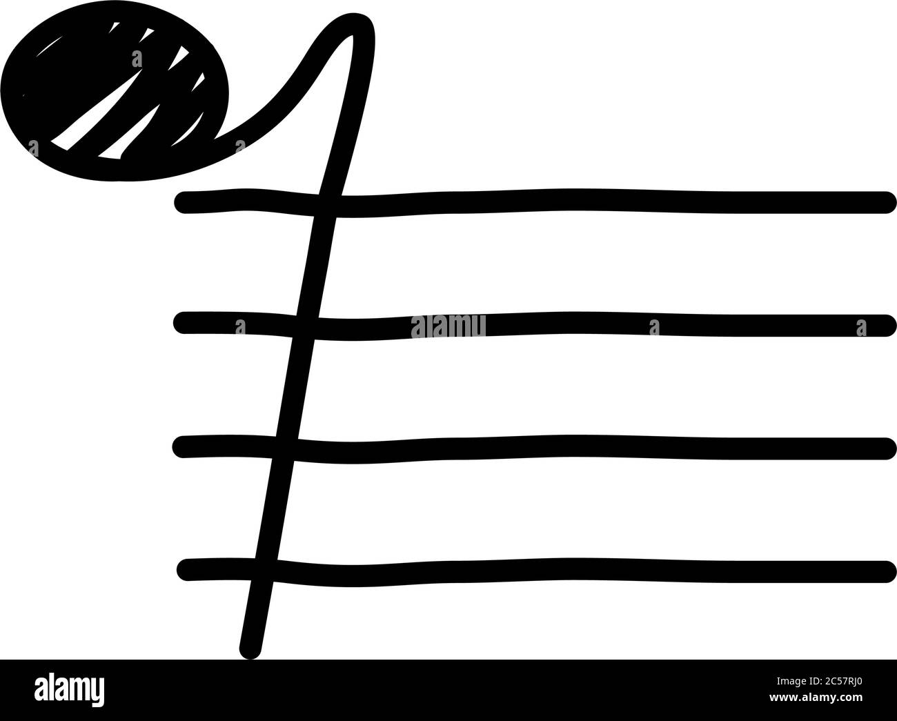 music note in musical partiture line style icon vector illustration ...