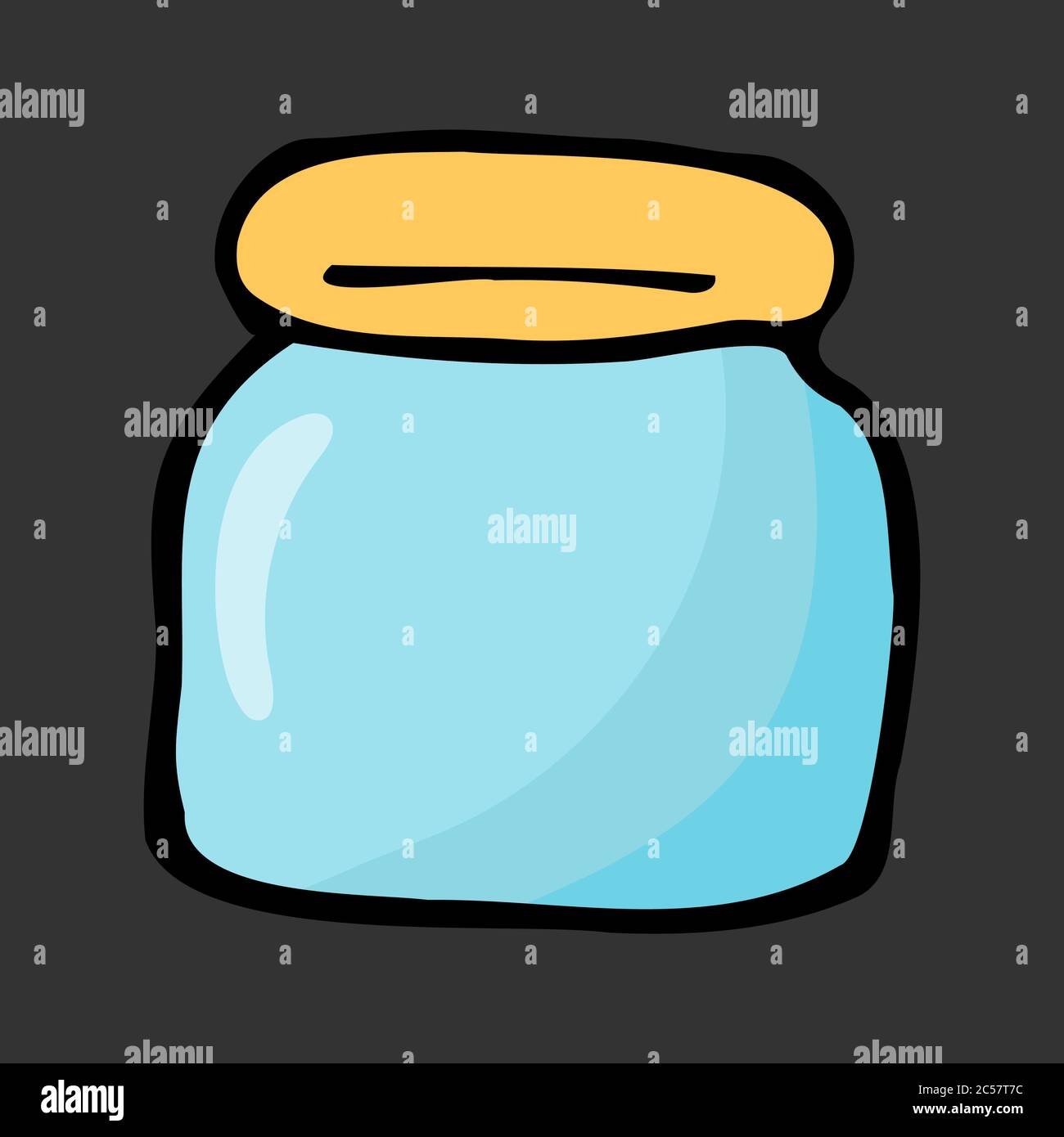 Colorful hand drawn jar. Contour sketch. Cartoon kitchen objects doodle ...