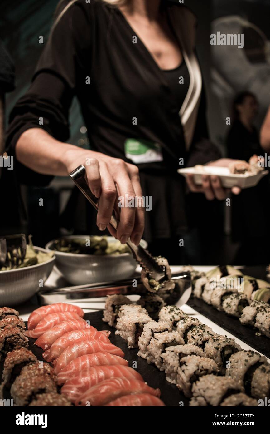 sushi catering service food fish japan roll rice salmon asian lunch ...