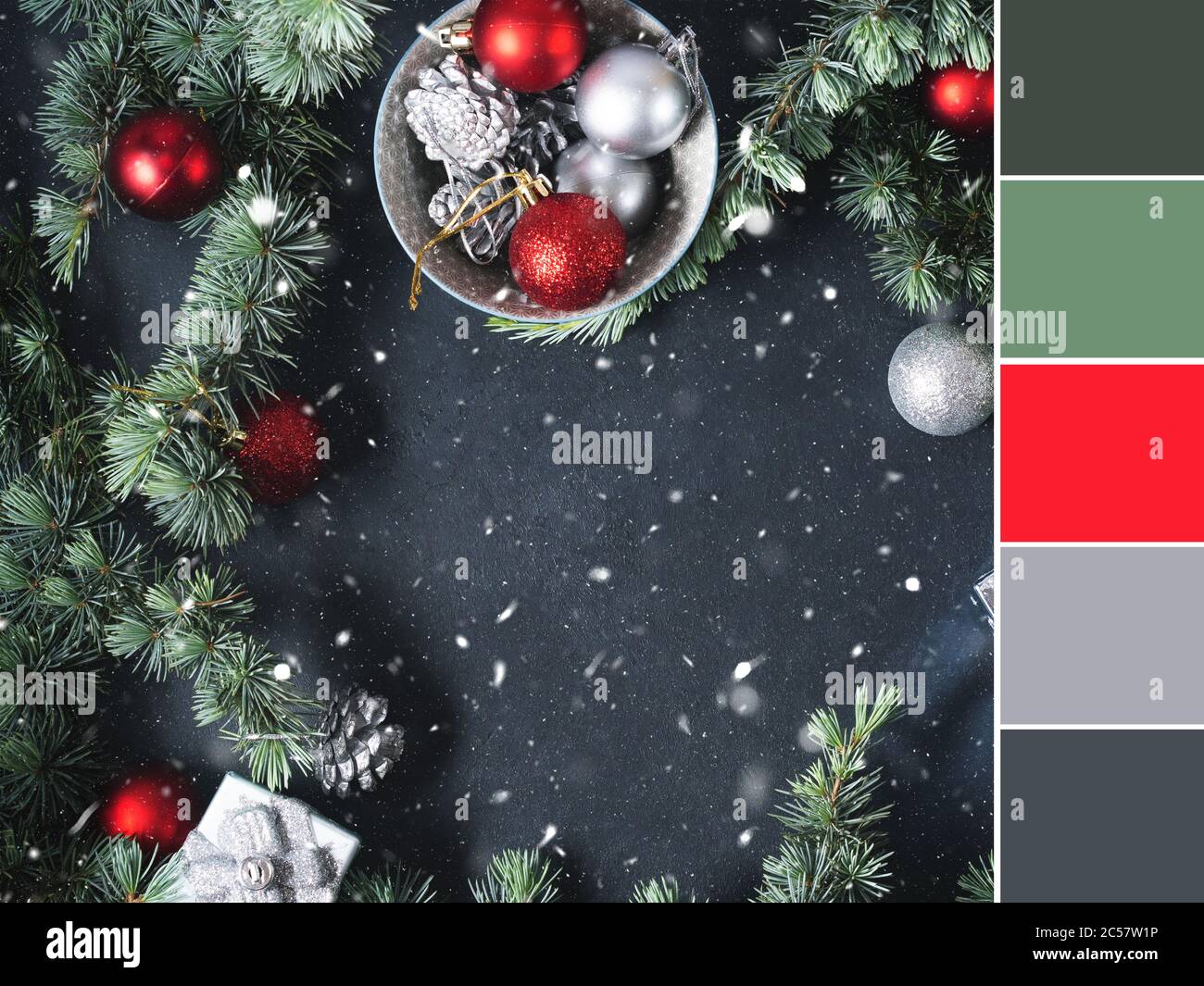 Christmas background with snow. Color swatch Stock Photo - Alamy