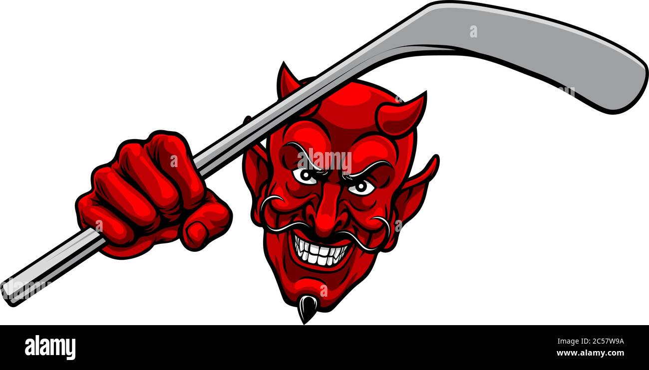 Devil Satan Ice Hockey Sports Mascot Cartoon Stock Vector Image & Art ...