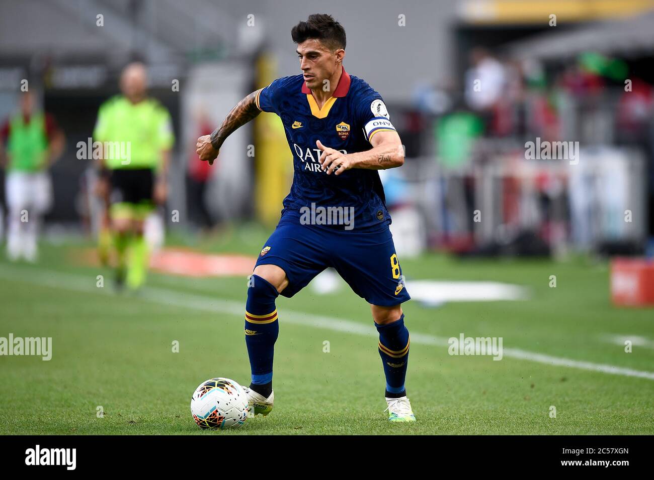 Milan, Italy - 28 June, 2020: Diego Perotti of AS Roma in action during ...