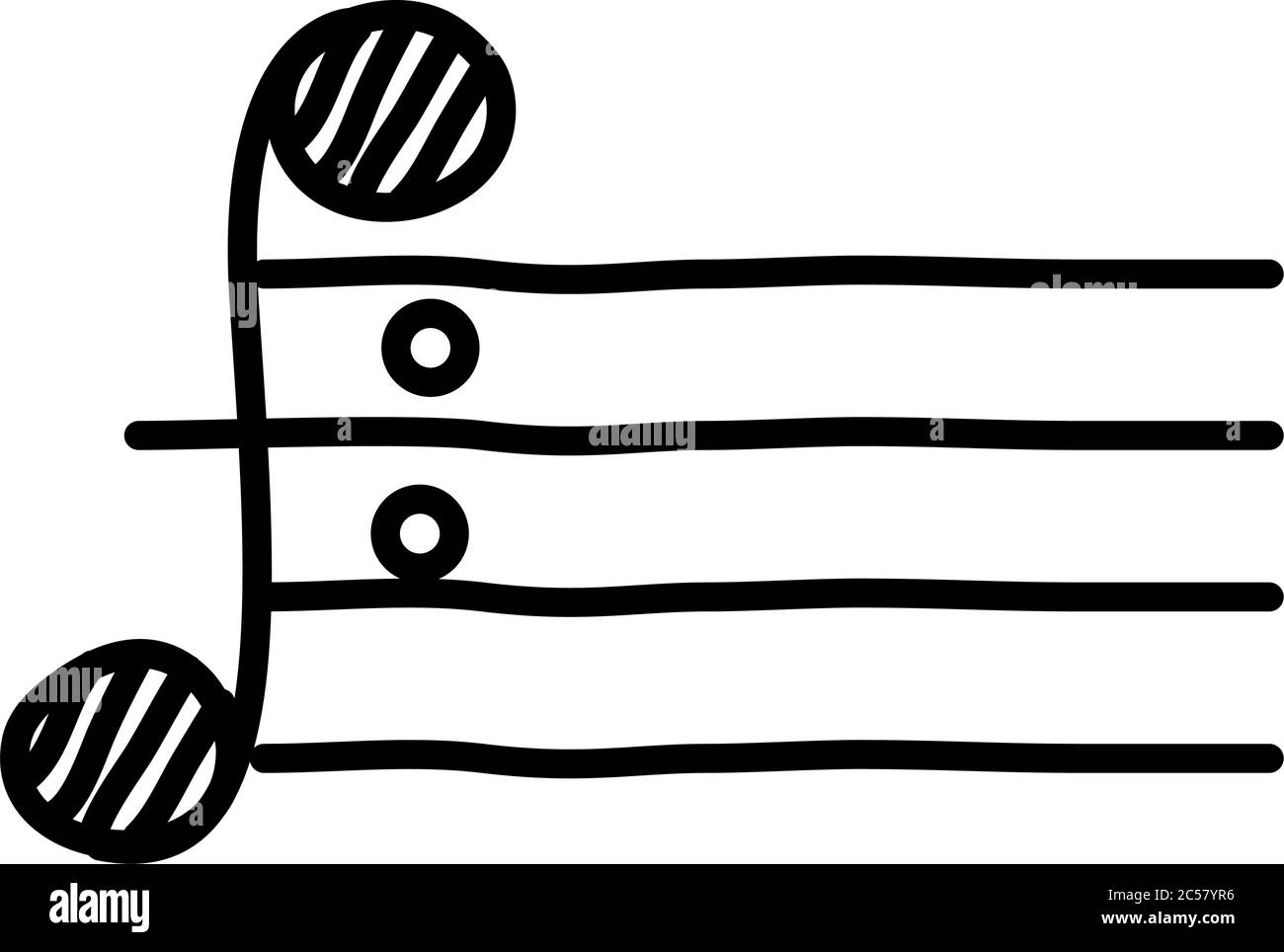 music note in musical partiture line style icon vector illustration ...