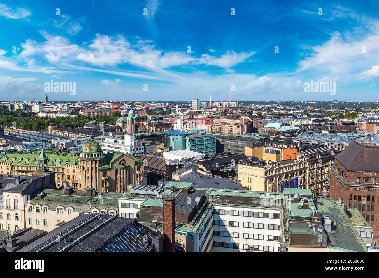 Panoramic aerial view of Helsinki in a beautiful summer day, Finland ...