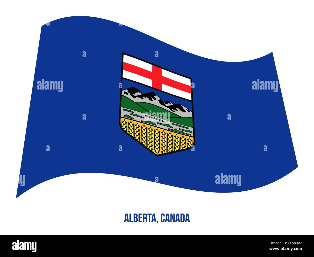 Alberta Flag Waving Vector Illustration on White Background. Provinces ...