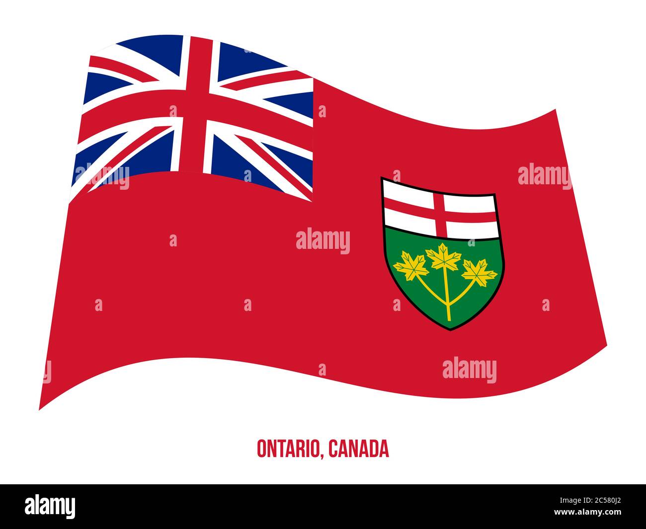 Ontario Flag Waving Vector Illustration on White Background. Provinces ...