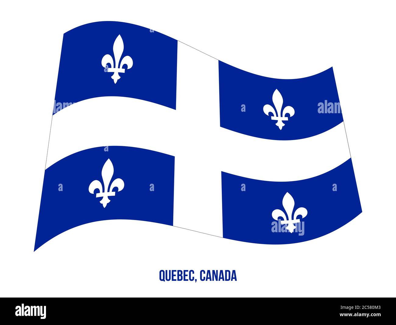 Quebec Flag Waving Vector Illustration on White Background. Provinces ...