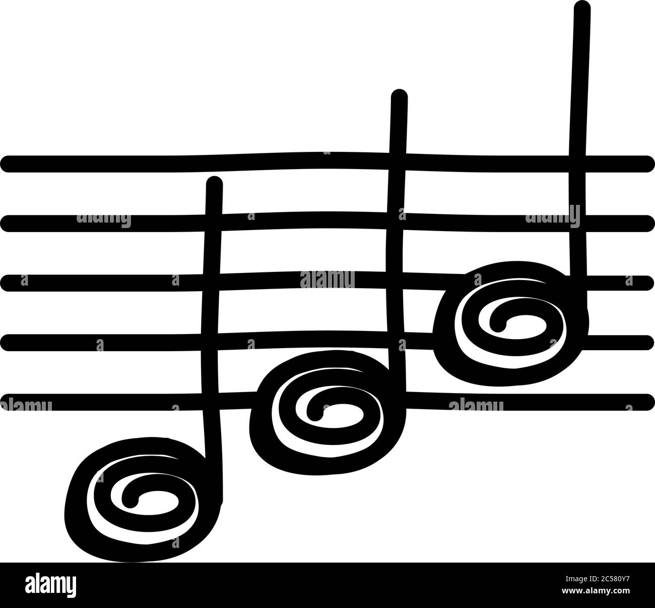 music note in musical partiture line style icon vector illustration ...