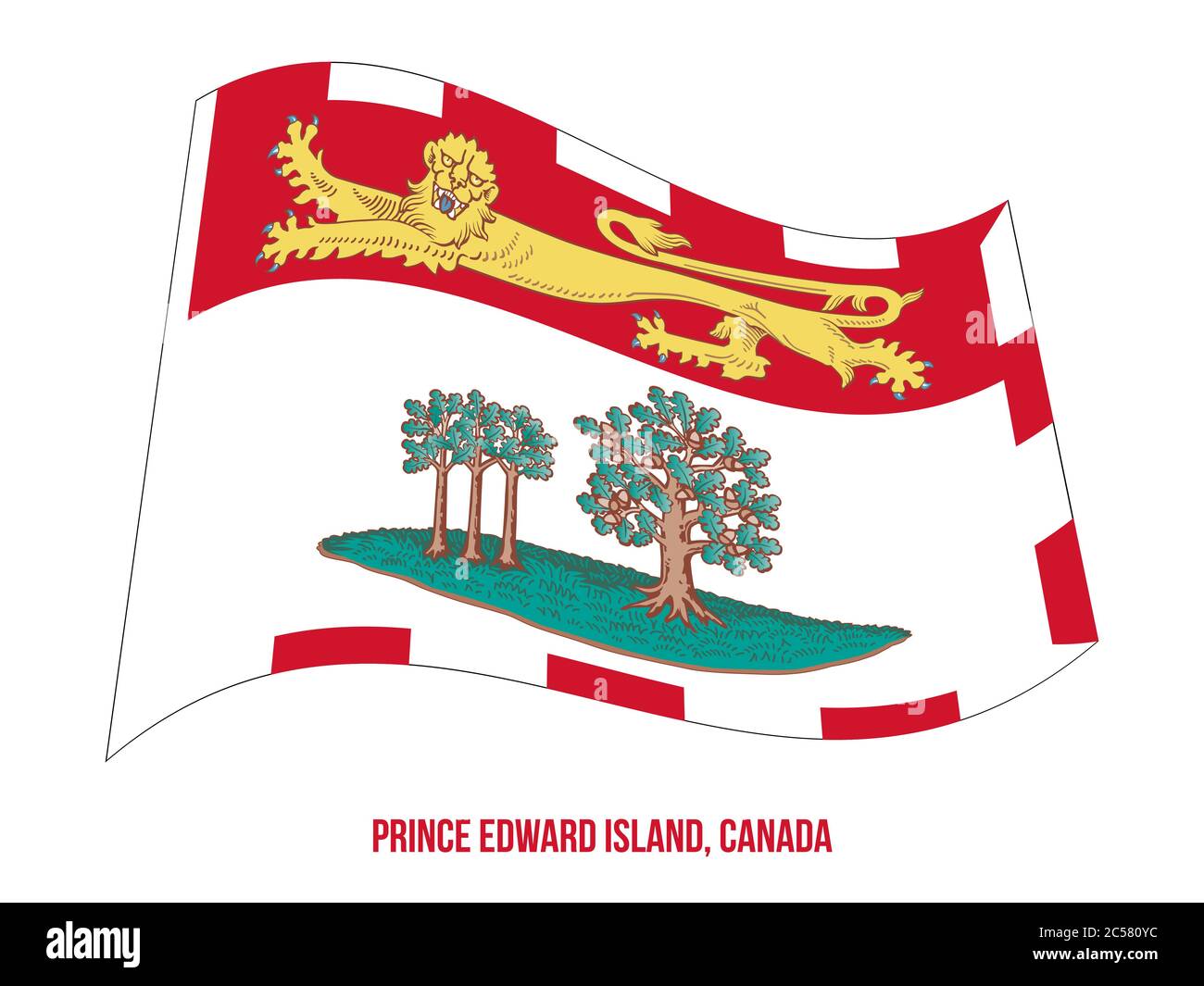 Prince Edward Island Flag Waving Vector Illustration on White ...