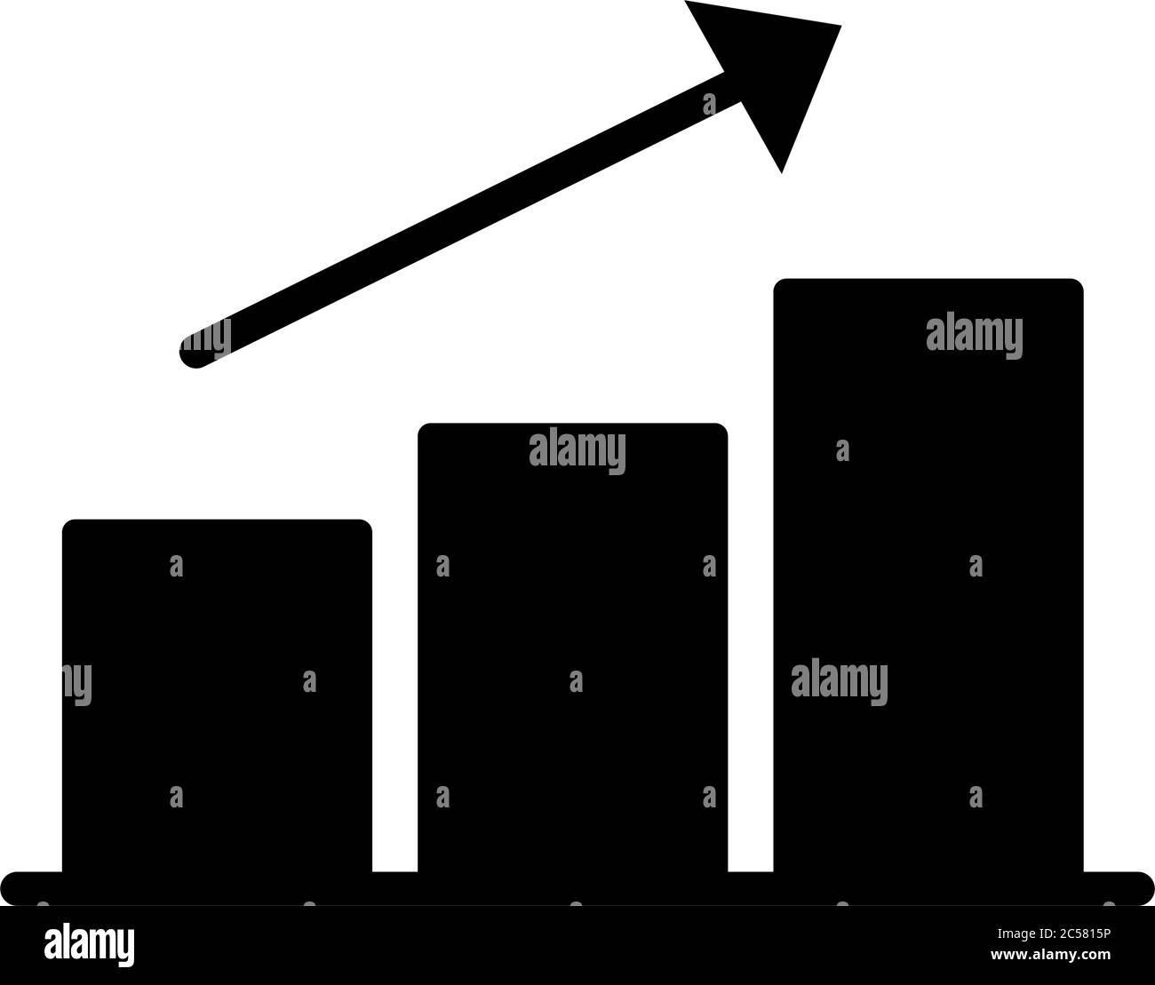 statistics bars with arrow silhouette style icon vector illustration ...