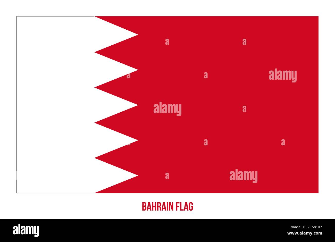 Bahrain Flag Vector Illustration on White Background. Bahrain National ...