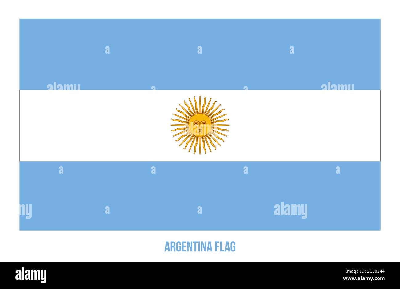 Argentina Flag Vector Illustration on White Background. Argentina ...