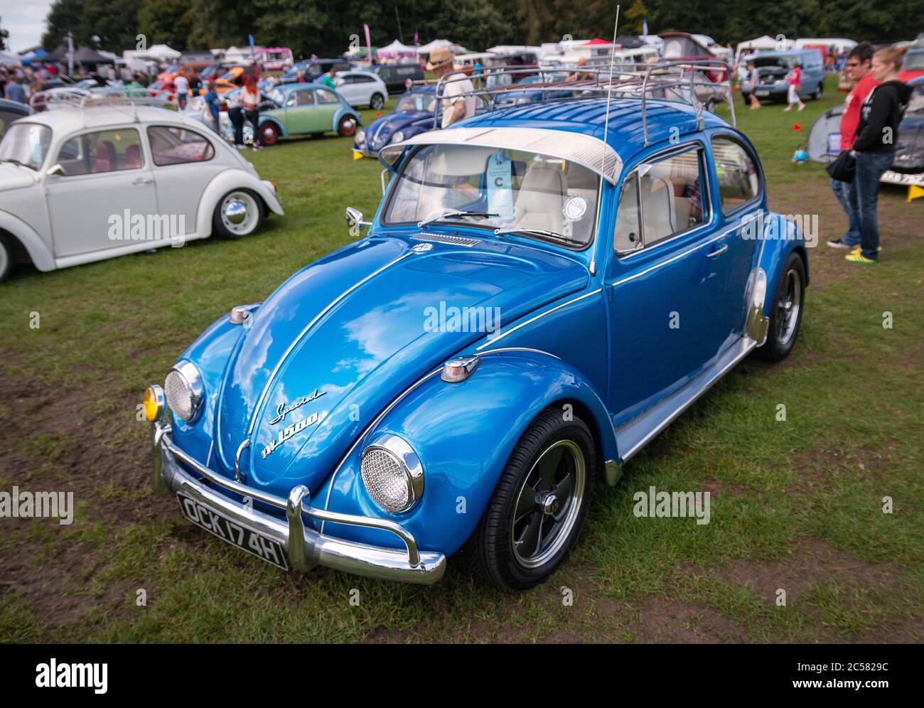 blue classic vintage Type 1 VW Beetle at car show Stock Photo - Alamy