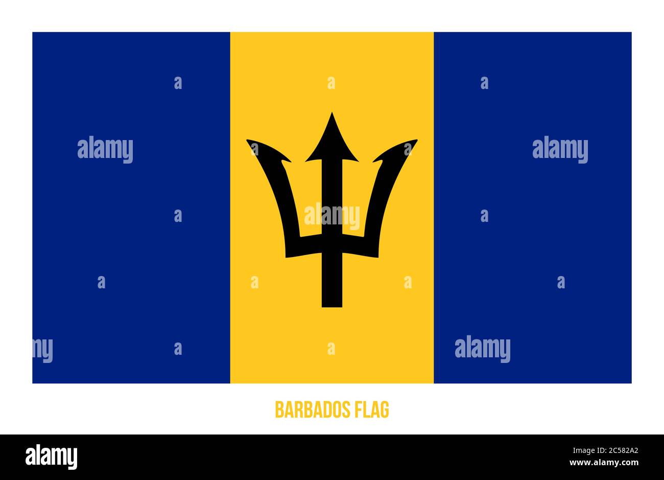 Barbados Flag Vector Illustration on White Background. Barbados ...