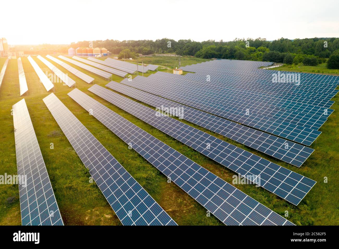 solar power plant top view. Alternative energy Stock Photo - Alamy