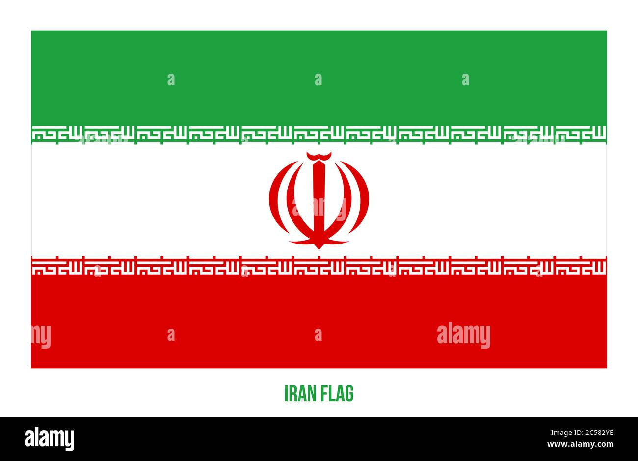 Iran Flag Vector Illustration on White Background. Iran National Flag ...