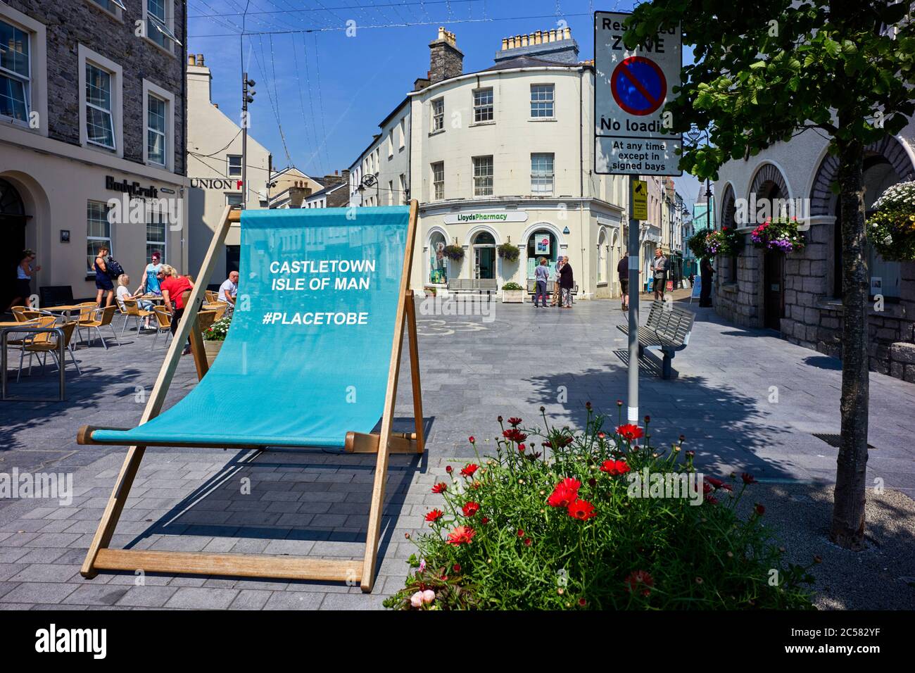 Giant deckchair in Castletown square, Isle of Man Stock Photo - Alamy
